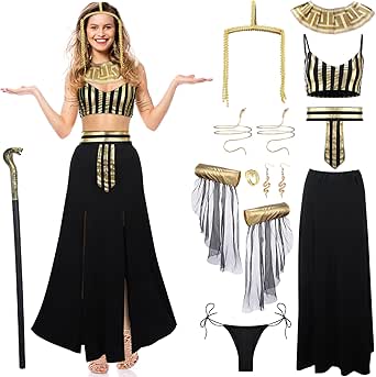 Jiuguva - Disfraz de reina de Cleopatra para mujer, disfraz de reina ...