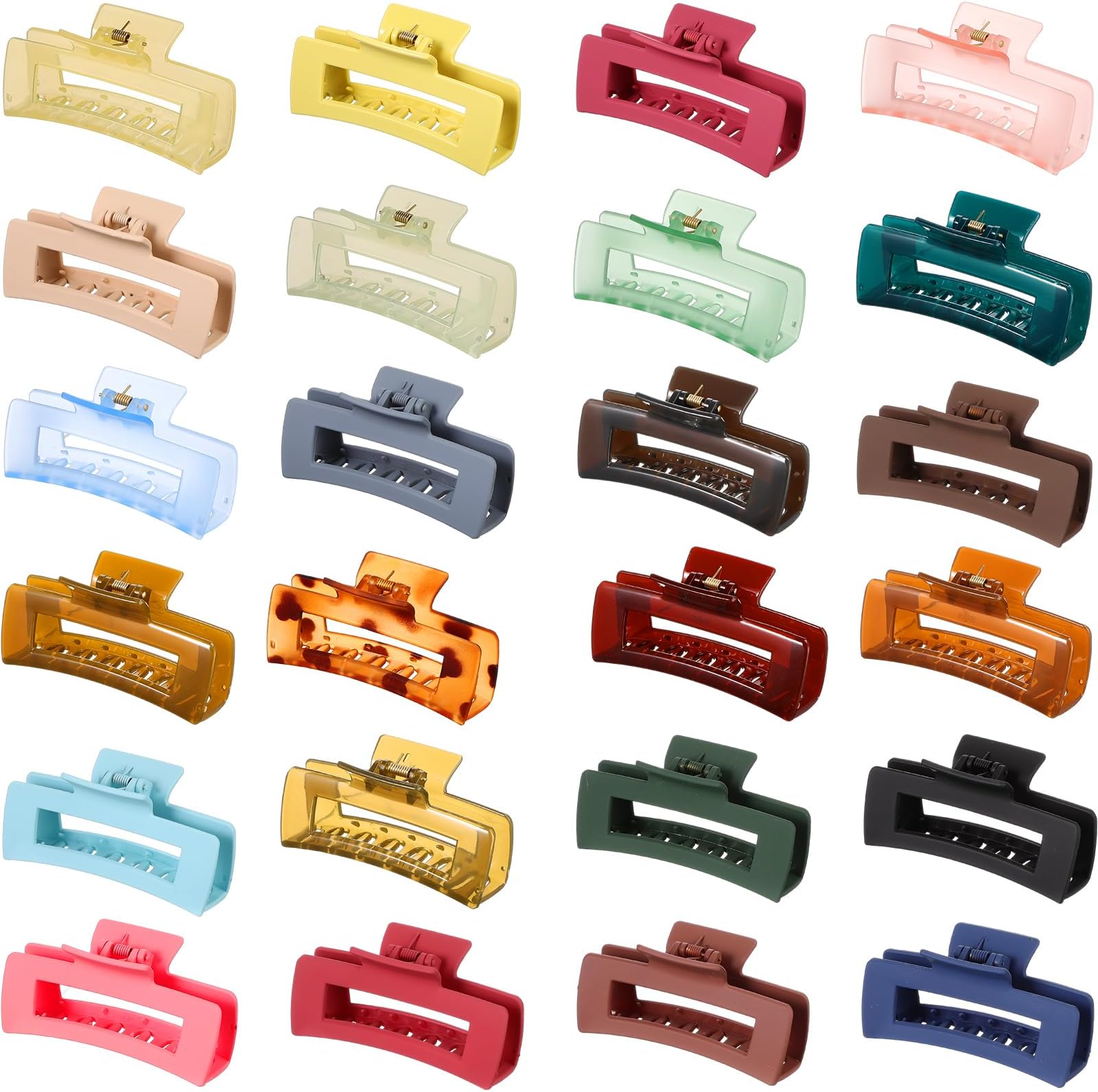 Amazon.com: Tigeen 24 Pcs 4.1" Square Hair Claw Clips Large Strong Hold ...