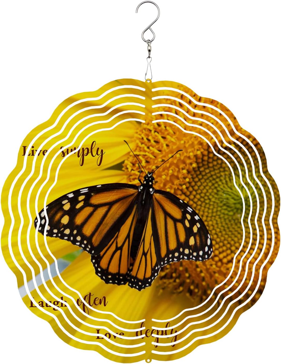 Amazon.com: Wind Spinners for Yard and Garden, Butterfly on Sunflower ...
