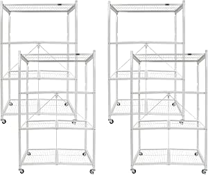 Amazon.com - Origami 4 Tier Folding Storage Rack Unit w/Set of 4 ...