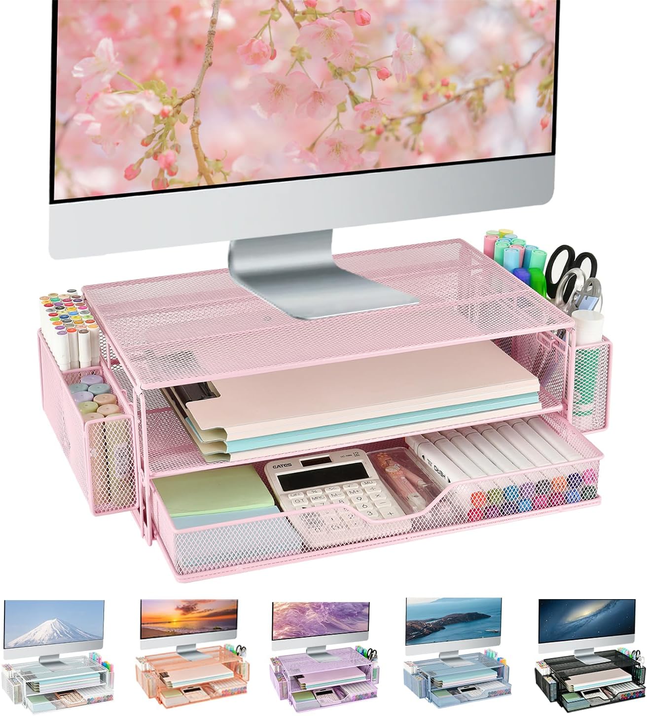 Amazon.com: ACRYDECOR Bright Pink Acrylic Monitor Stand, Premium ...