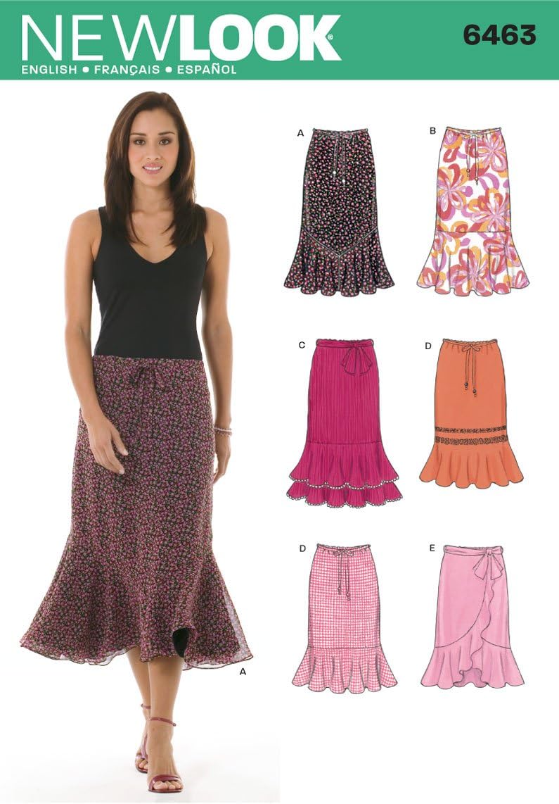 Amazon.com: New Look Sewing Pattern 6463 Misses Skirts, Size A (8-10-12 ...
