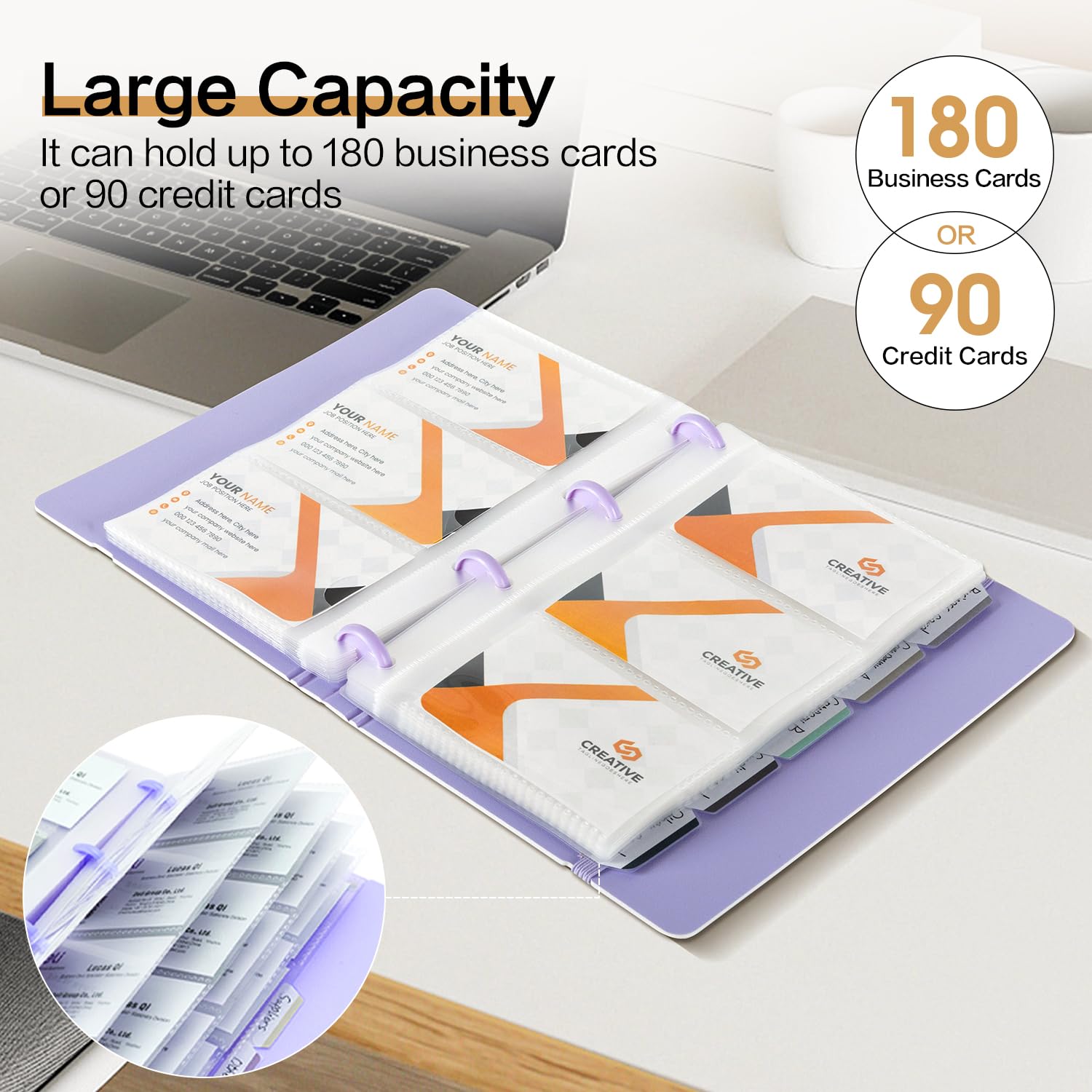 Snapklik.com : Deli Business Card Holder, 180 Cards Book Portable ...