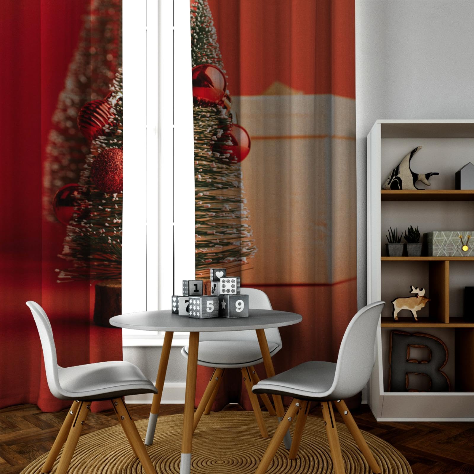 Bright Red Curtains