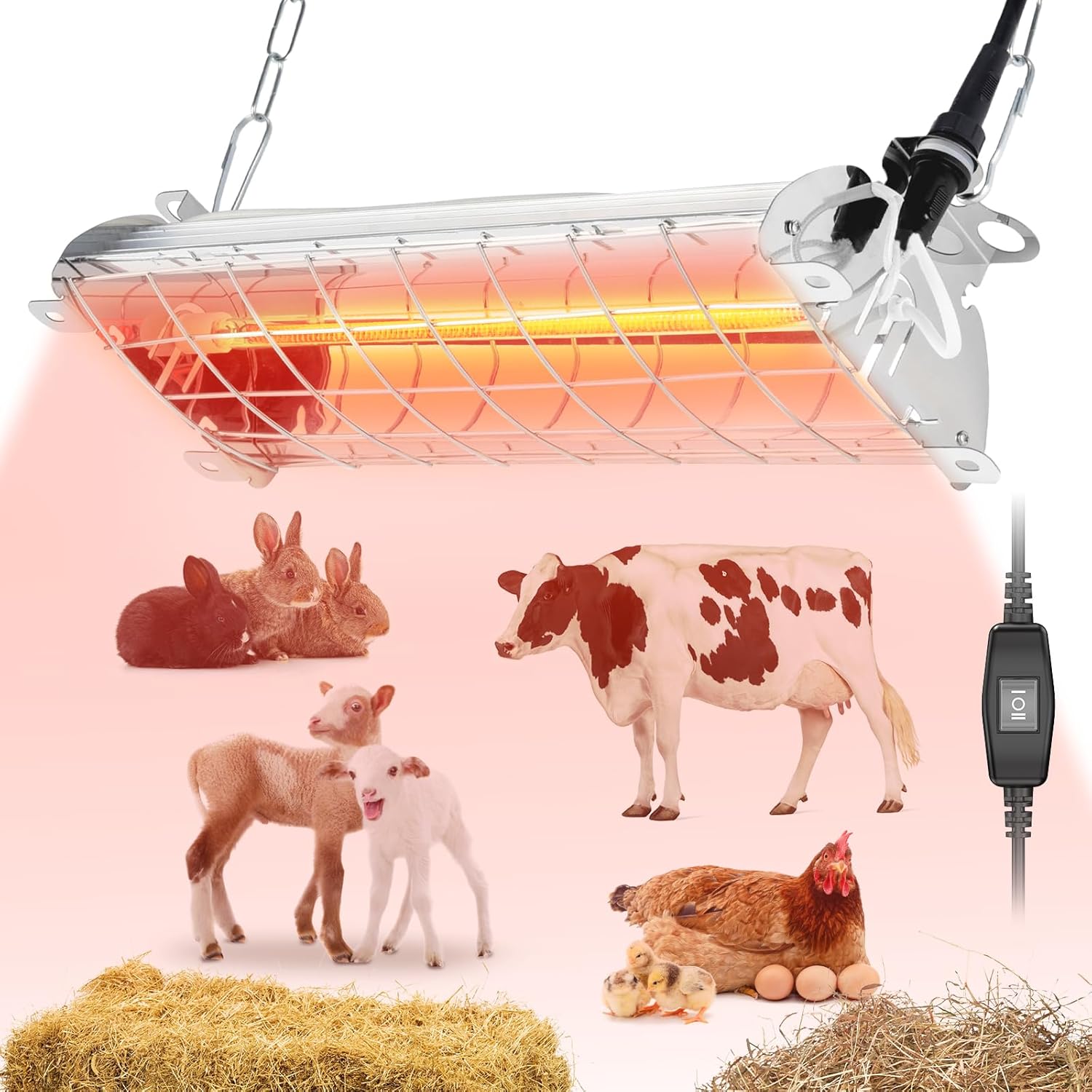 Amazon.com: Chicken Coop Heater, Large Carbon Fiber Heating Lamp ...