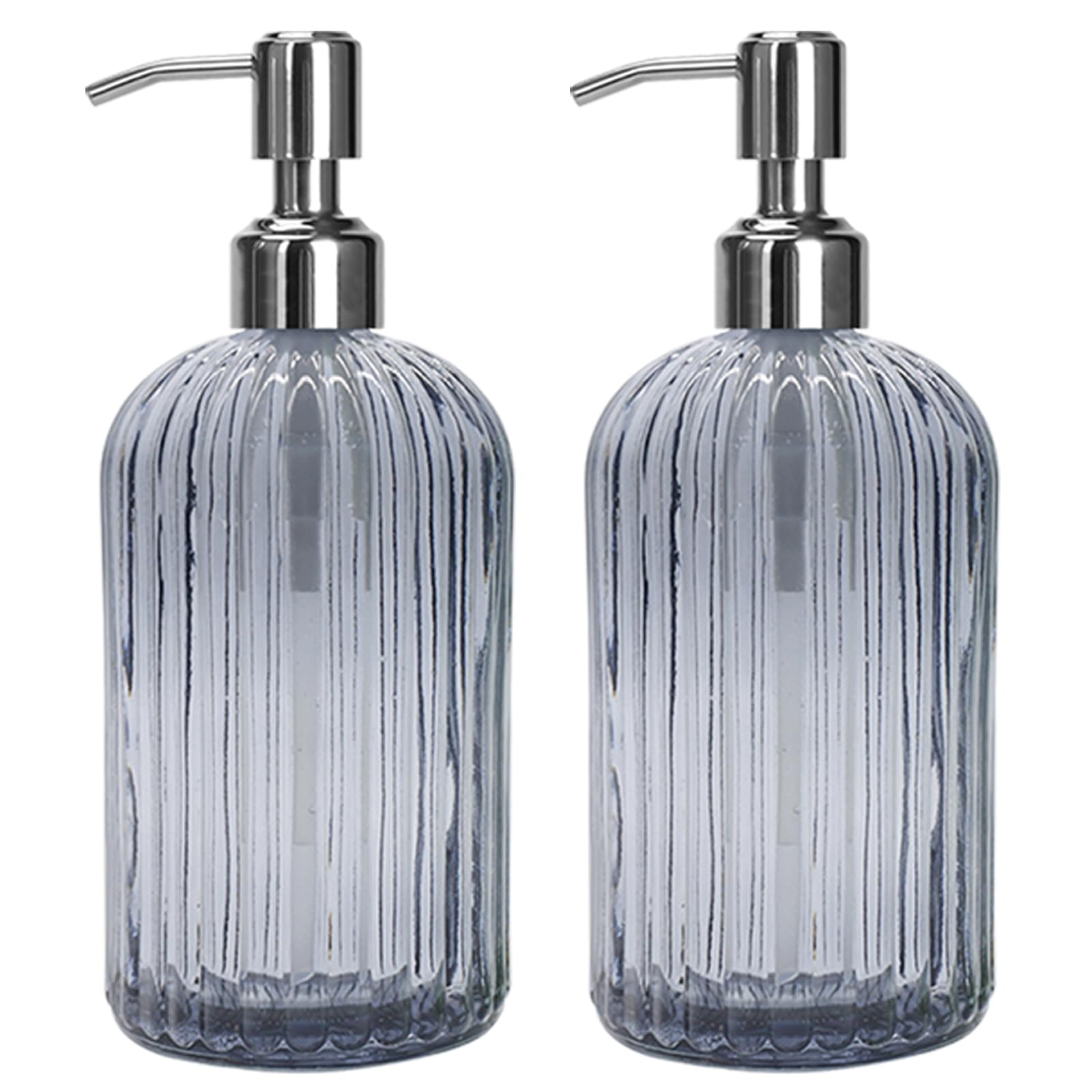 Amazon.com: owandan Grey Glass Soap Dispenser 18 oz, 2 Pack Hand Dish ...