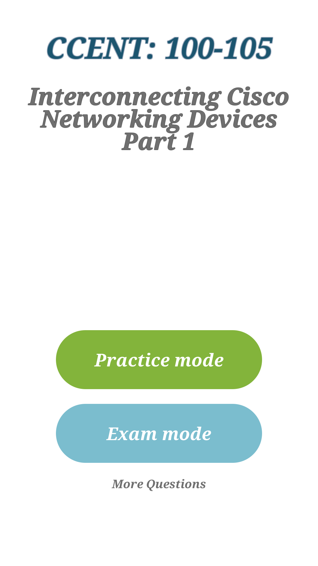 Cisco CCENT Certification: 100-105 (ICND1) Exam - App on Amazon Appstore