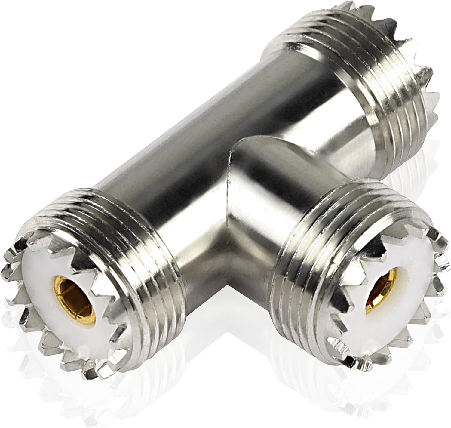 MEIRIYFA SO-239 to SO-239 UHF Triple T Connector Adapter, 3 Way UHF Female to Dual Female ...