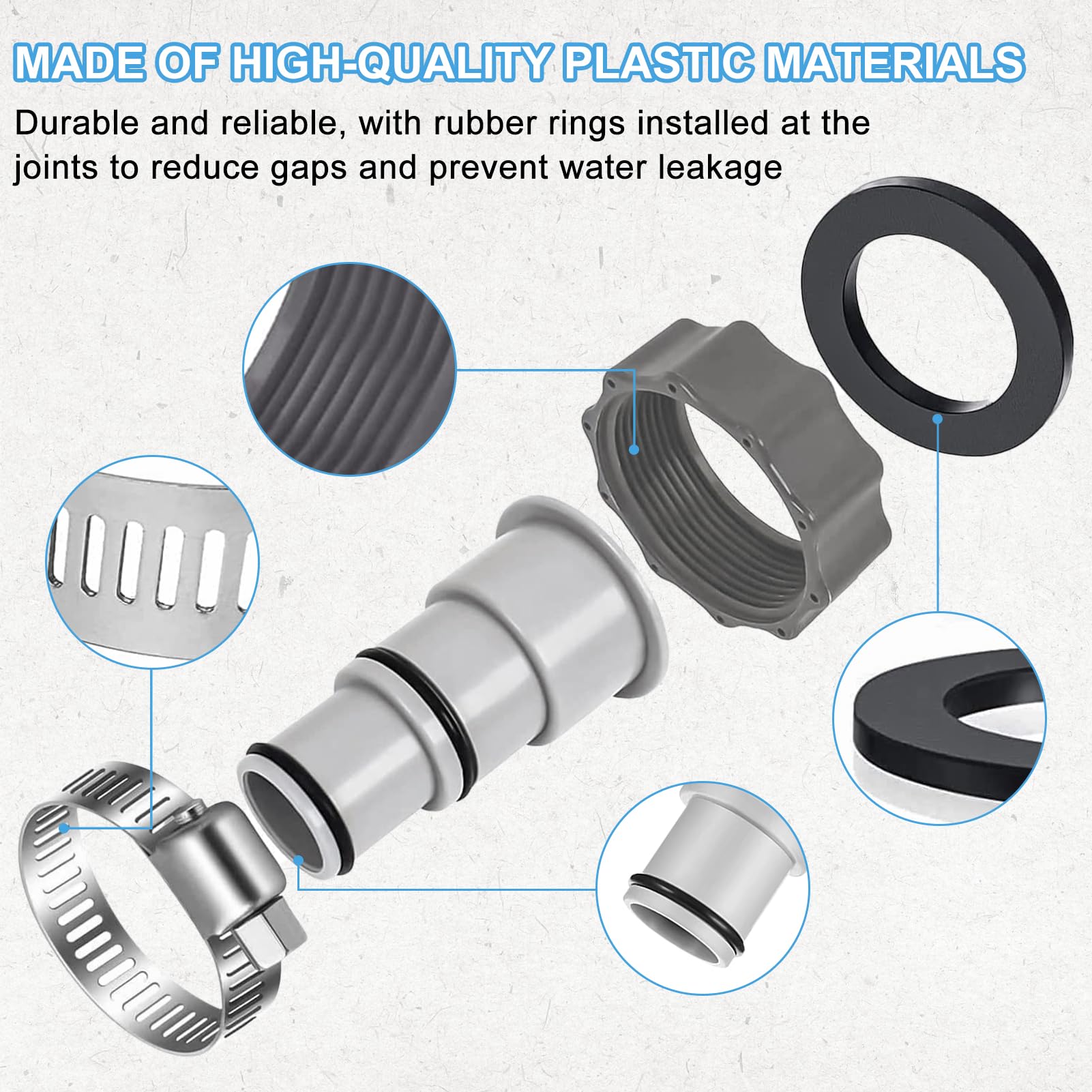 Pack of 4 Pool Adapter A for Intex Pool, Pool Hose Adapter A 32-38 mm ...