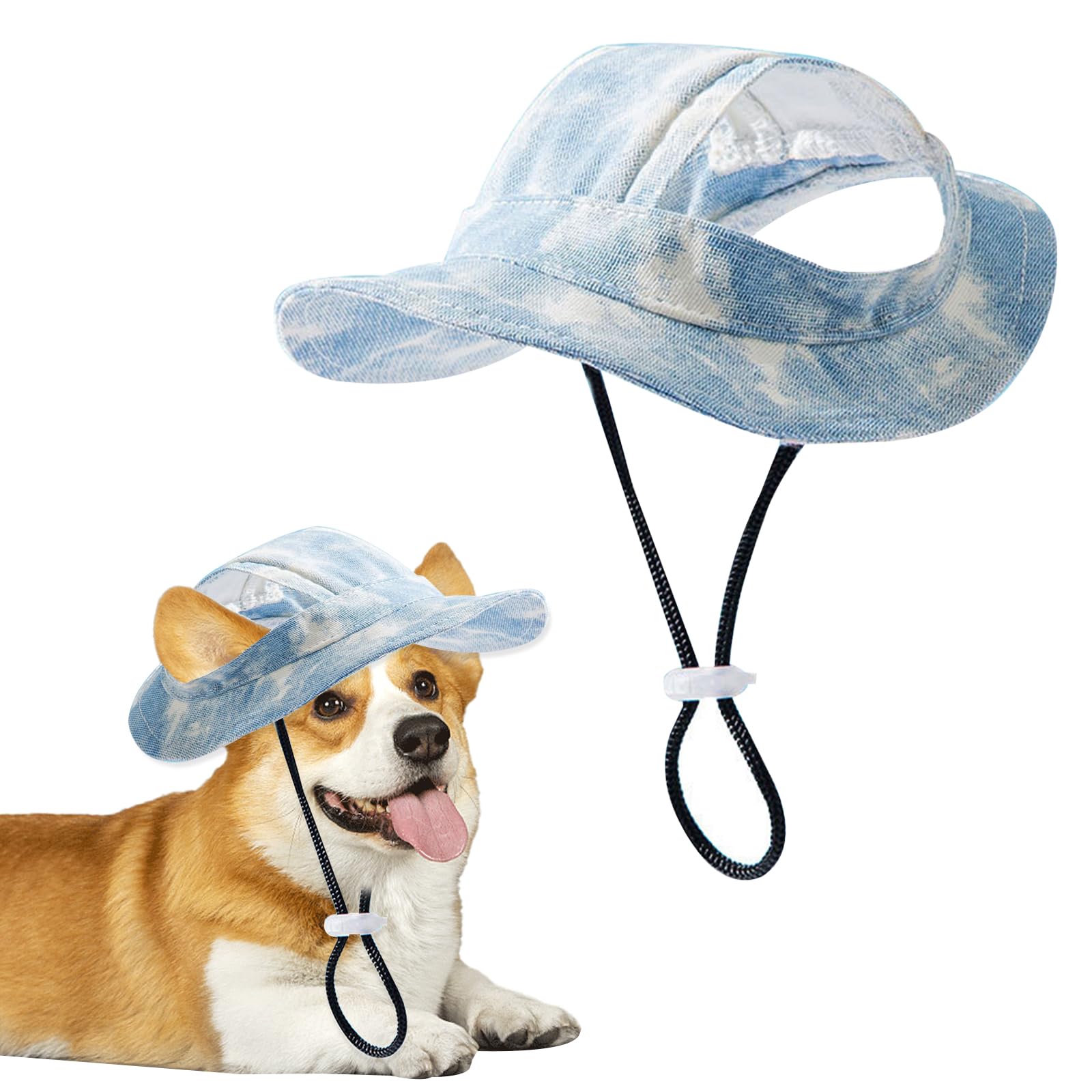 Emperoch Dog Baseball Cap, Dog Visor Cap Sun Protection Hats with Ear ...