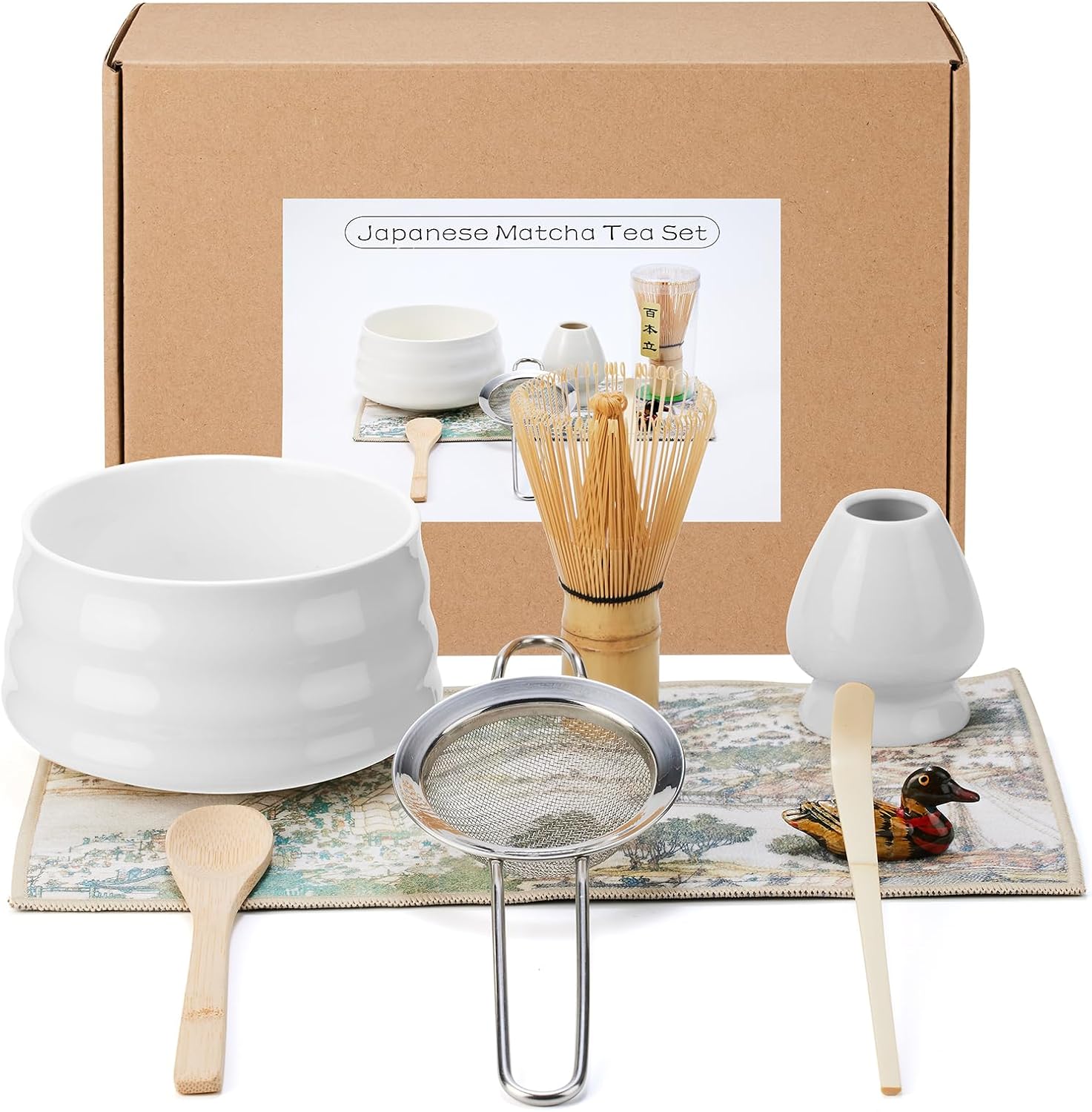 Amazon.com: Japanese matcha set, matcha whisk and bowl, matcha sieve ...