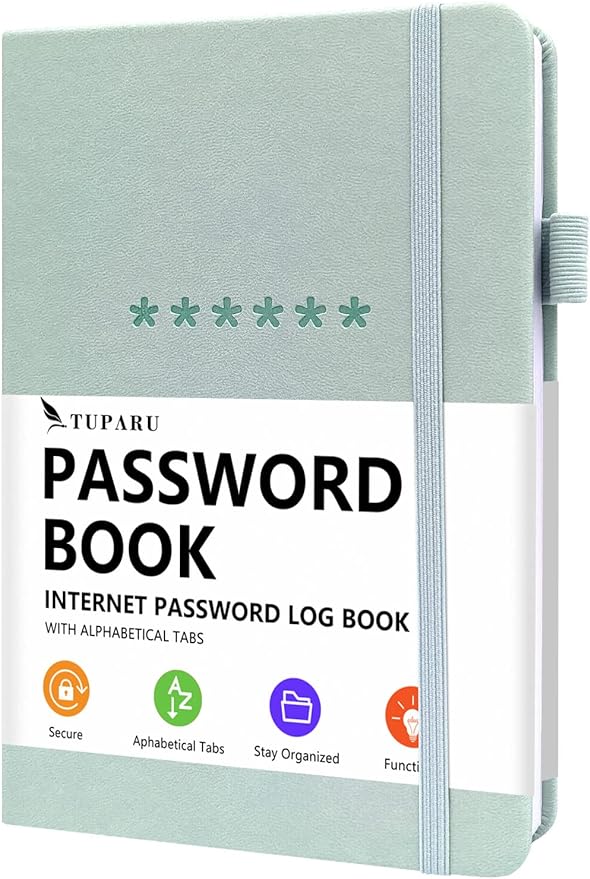 Amazon.com : Password Book with Alphabetical Tabs – Hardcover Internet ...