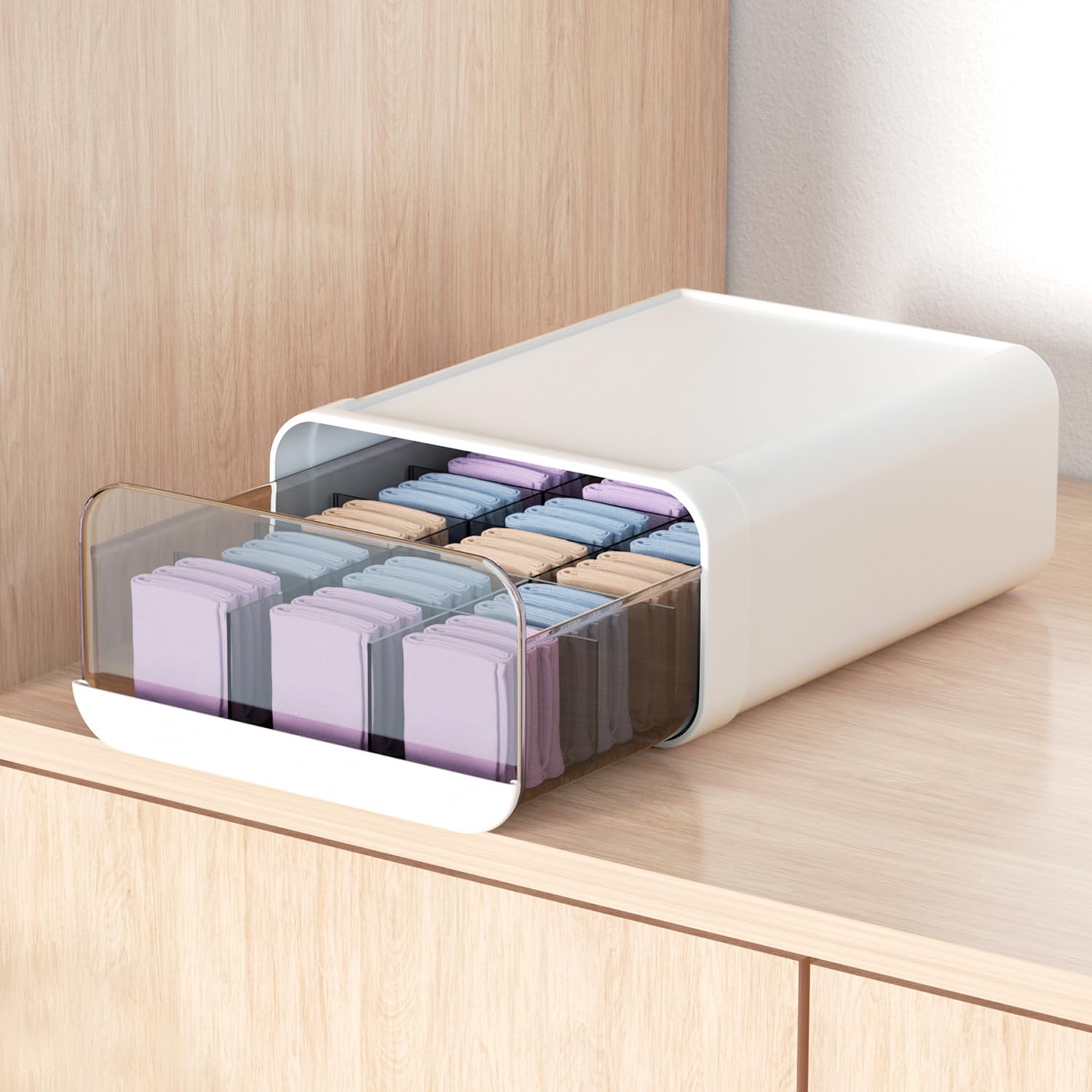 Miaocona - Cajón organizador de ropa interior, 15 celdas, cajón de ...