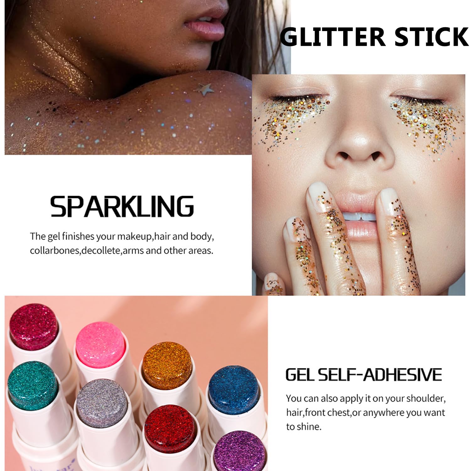 Snapklik.com : Red Body Glitter Stick, Face And Hair Glitter Gel For ...
