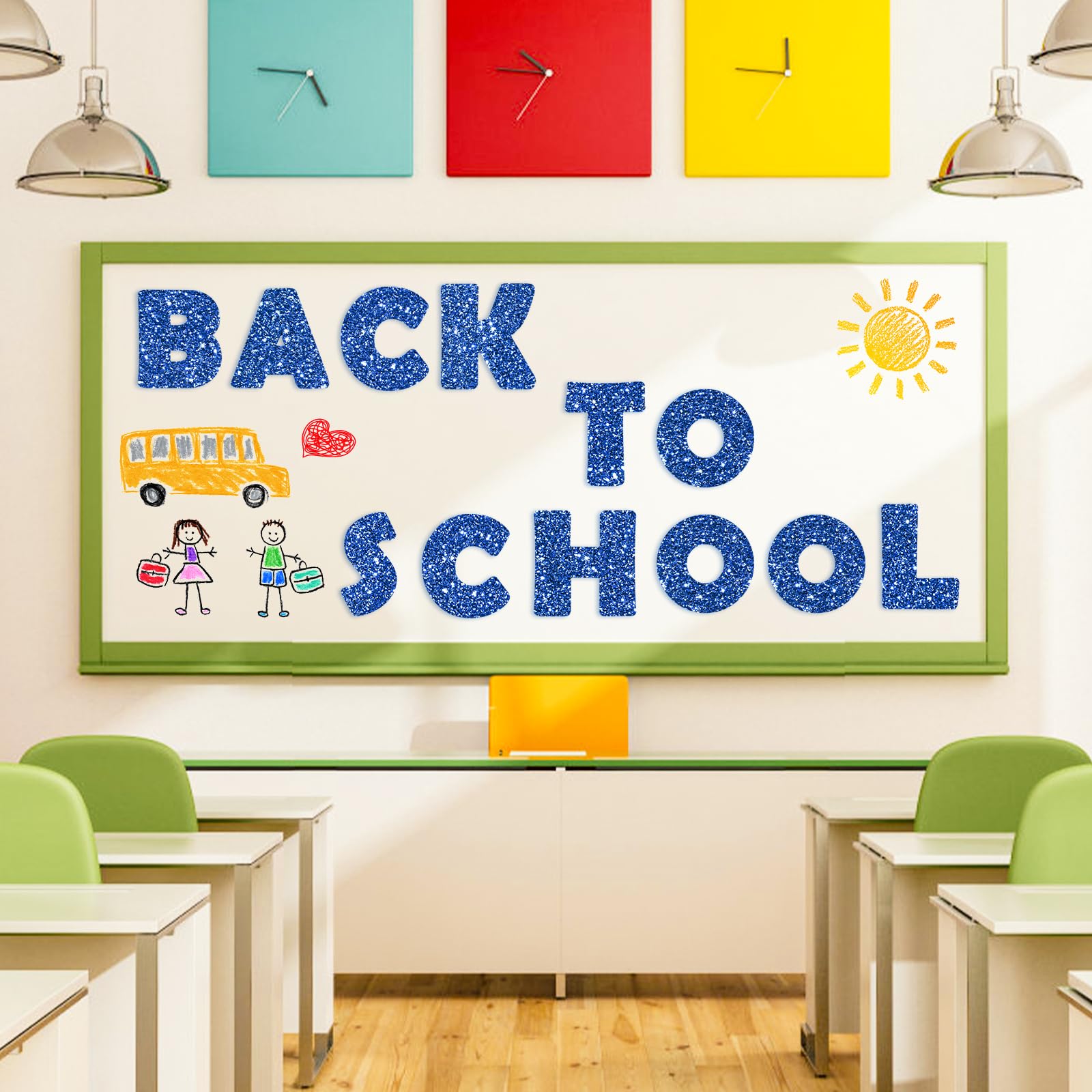 Snapklik.com : Meetory 154Pcs 7” Glitter Blue Bulletin Board Letters ...