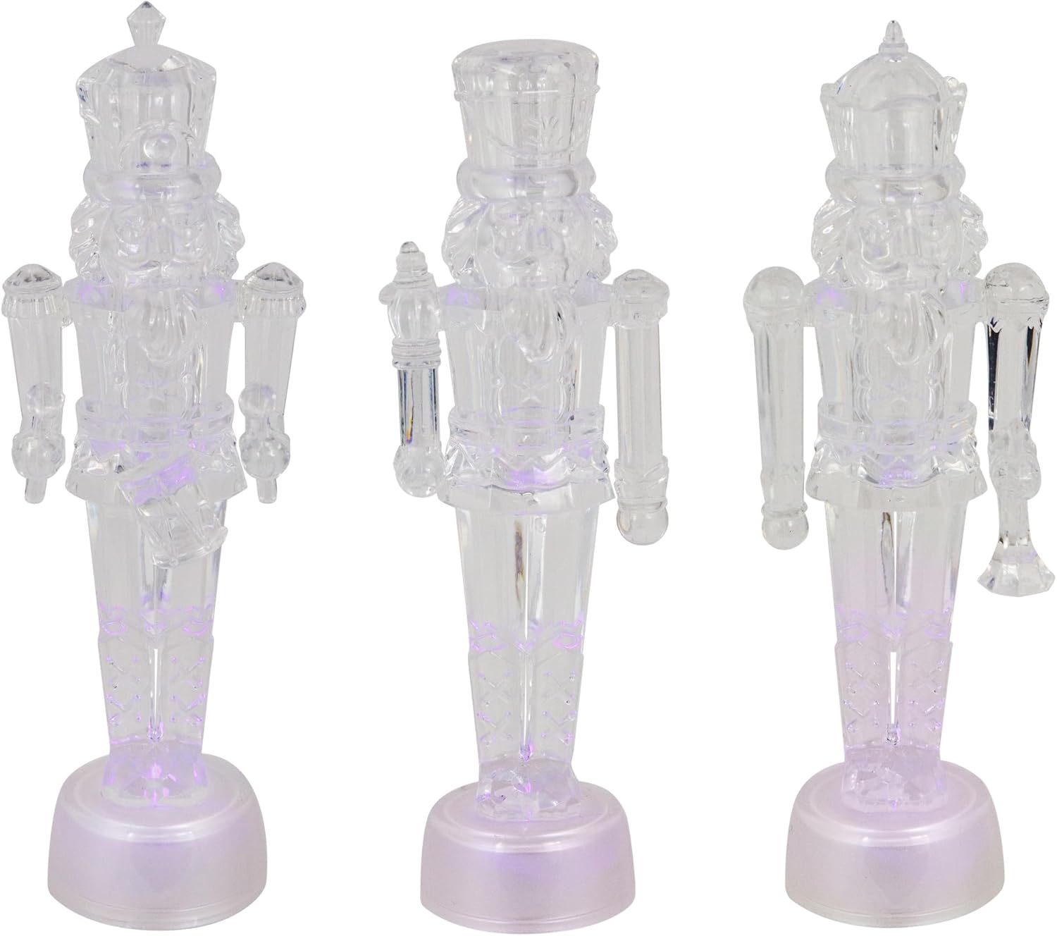 Amazon.com: Set of 3 Led Lighted ICY Crystal Nutcracker Christmas ...