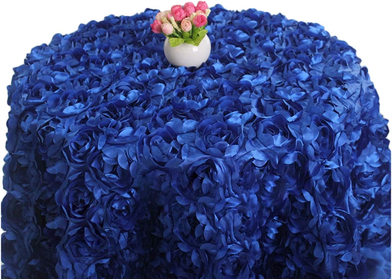 Amazon.com: Liveinu 3D Satin Raised Rosettes Tablecloth Party Table ...