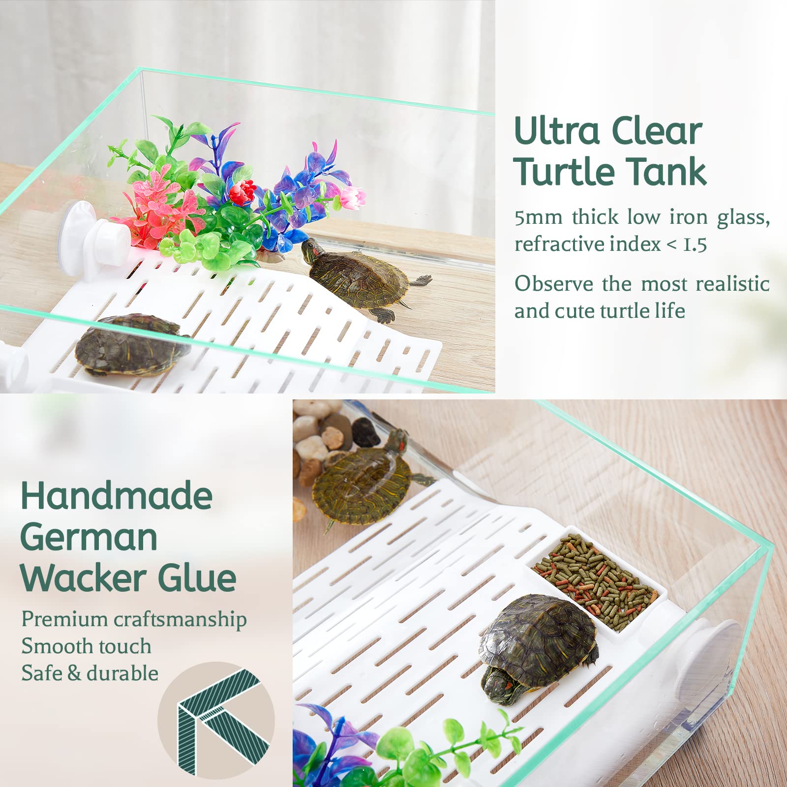 Snapklik.com : LAQUAL Ultra Clear Glass Turtle Tank (3 Gal), 360 View ...