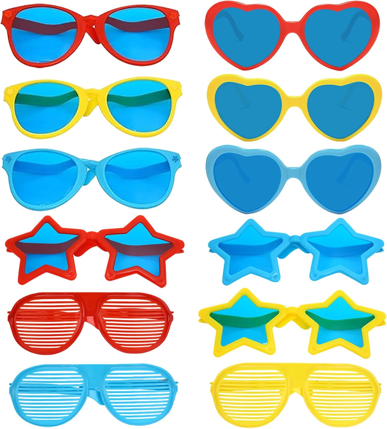 Amazon.com: Kabcifea 12 Pieces Jumbo Plastic Sunglasses,Multi-style ...