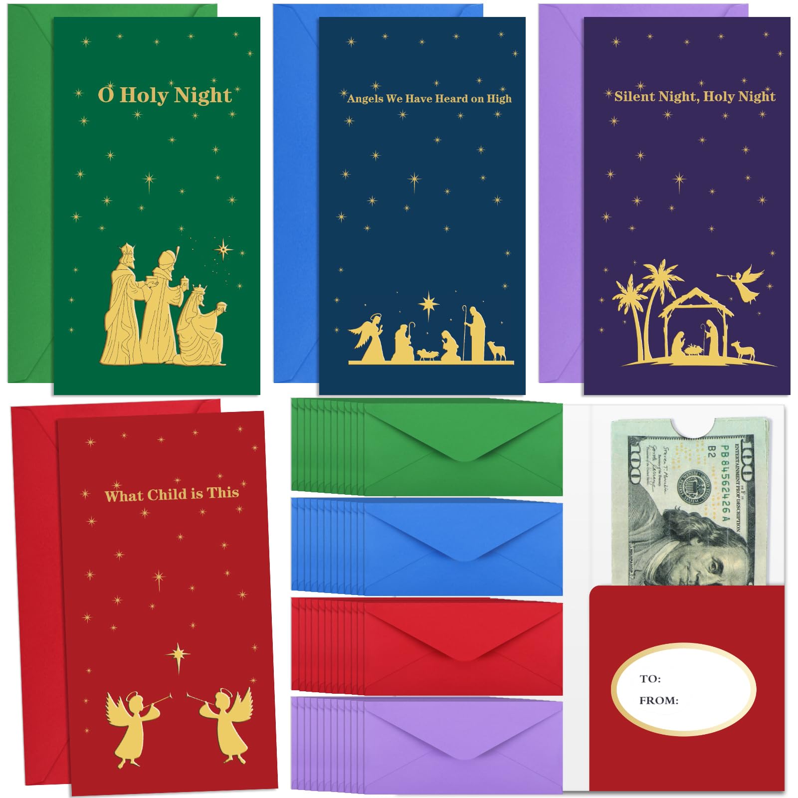 Amazon.com: Motiskyy 60 Pcs Religious Christmas Money Holder Cards ...
