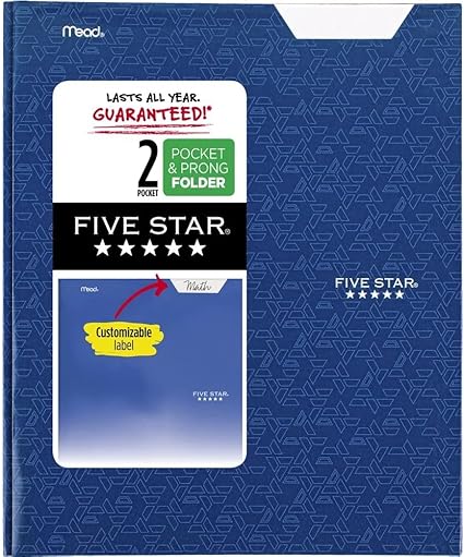 Amazon.com: Five Star Paper Folder - 2 Pocket & 3 Prong Folder for ...