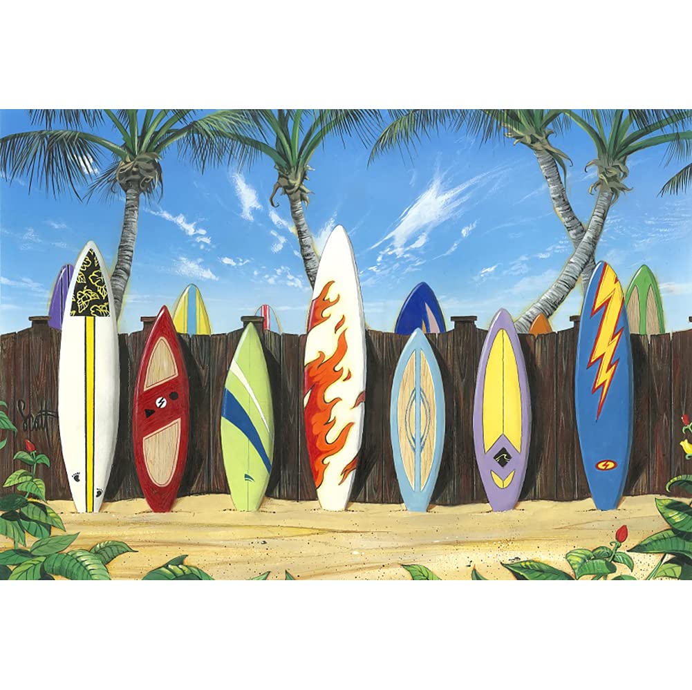 Ofila 3x2 5m Beach Backdrop Surfboard Party Backdrop Tropical Hawaiian ...