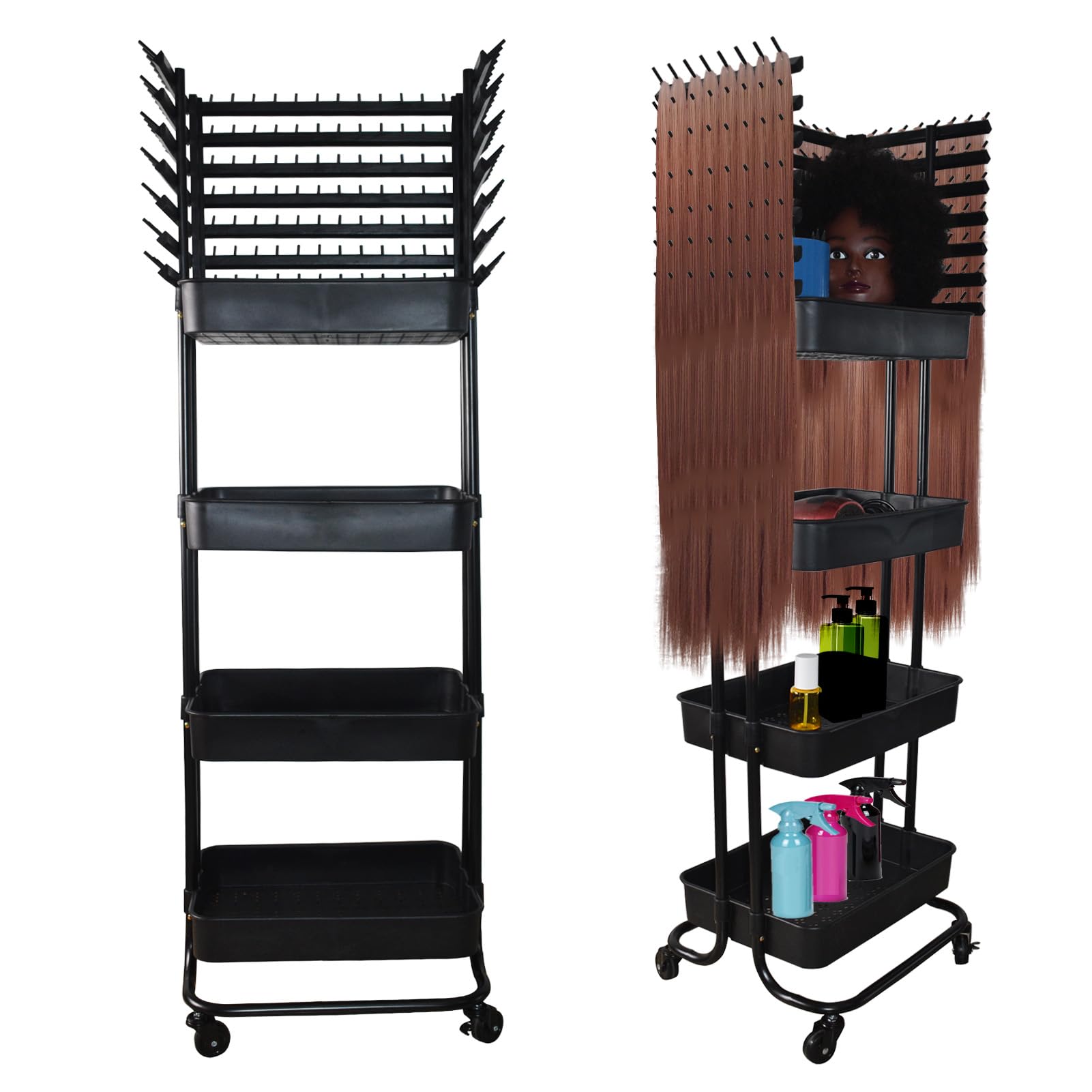 Amazon.com : Braiding Hair Rack with 196 Pegs, Hair Extension Holder ...