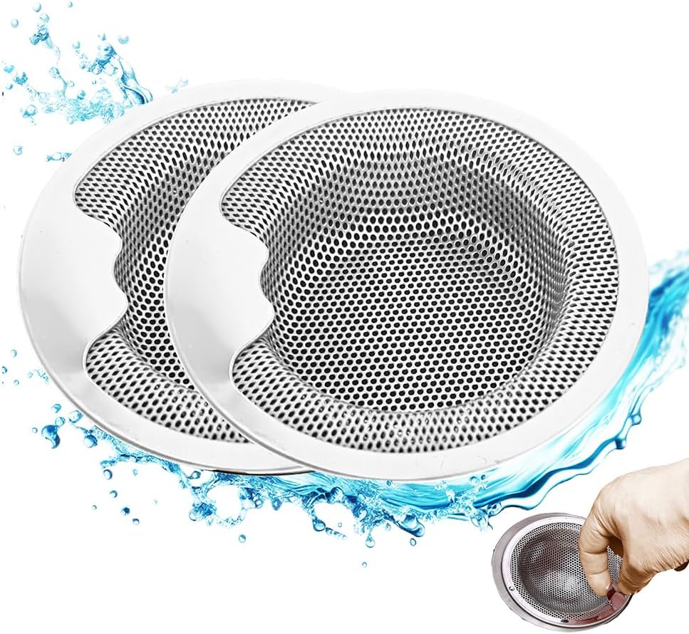 JATYP 2 Pack Kitchen Sink Strainer Stainless Steel with Upgraded Handle ...