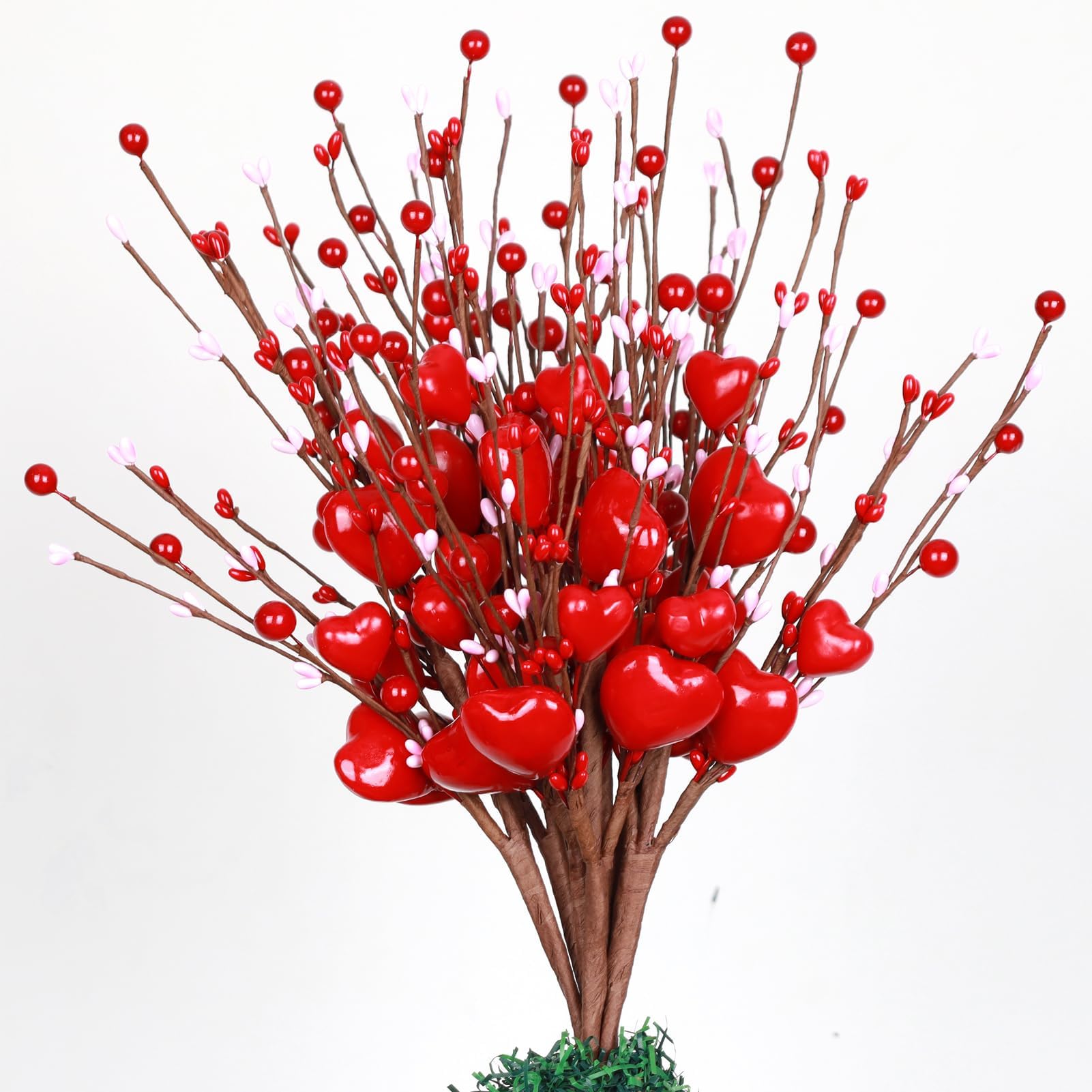 Amazon.com: 6 Pack Valentine’s Day Picks Artificial Berry Flower Stems ...
