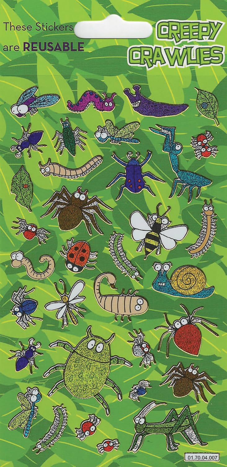 Creepy Crawlies Sparkly Reusable Stickers | Perfect for Craft ...