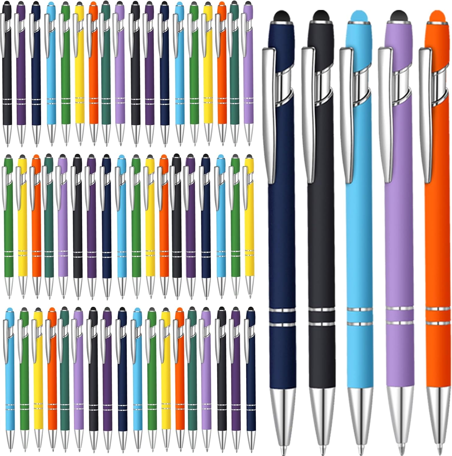 Amazon.com: 50 Pcs Black Inkling Ballpoint Pen with Stylus 2 in 1 ...