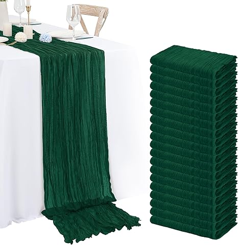 Amazon.com: 20 Pack 10Ft Emerald Green Cheesecloth Table Runner Boho ...