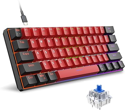 surmen GT61 Wireless 60% Keyboard, Mini RGB Mechanical Gaming Keyboard ...