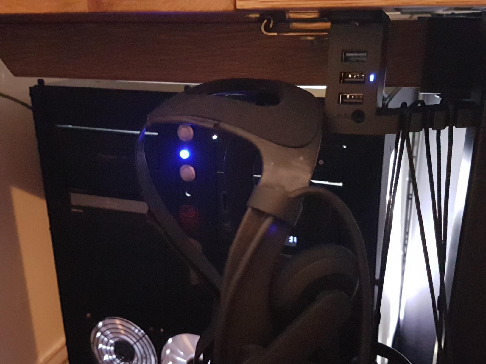 COZOO Headphone Stand with USB Hub Under Desk Headset Hanger Mount Dual ...