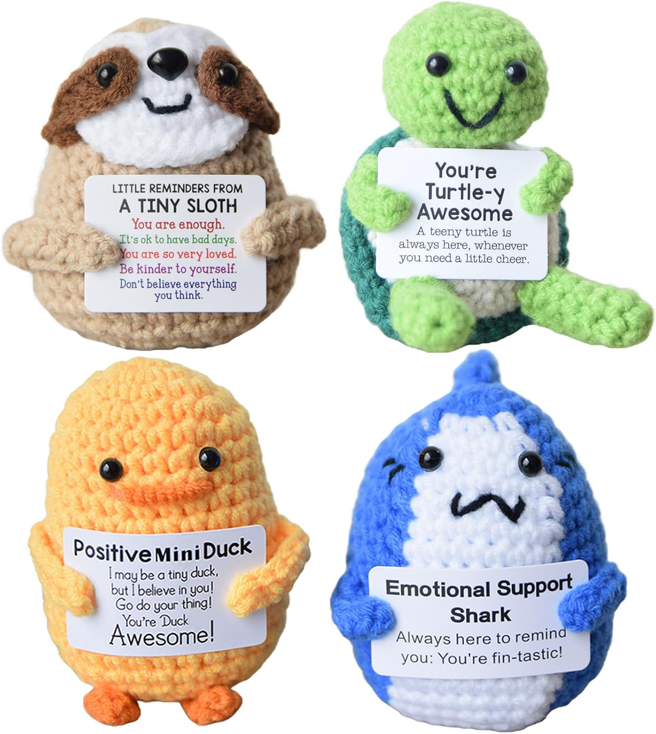 Amazon.com: JoyChoi Mini Cute Positive Crochet Animals - Inspirational ...