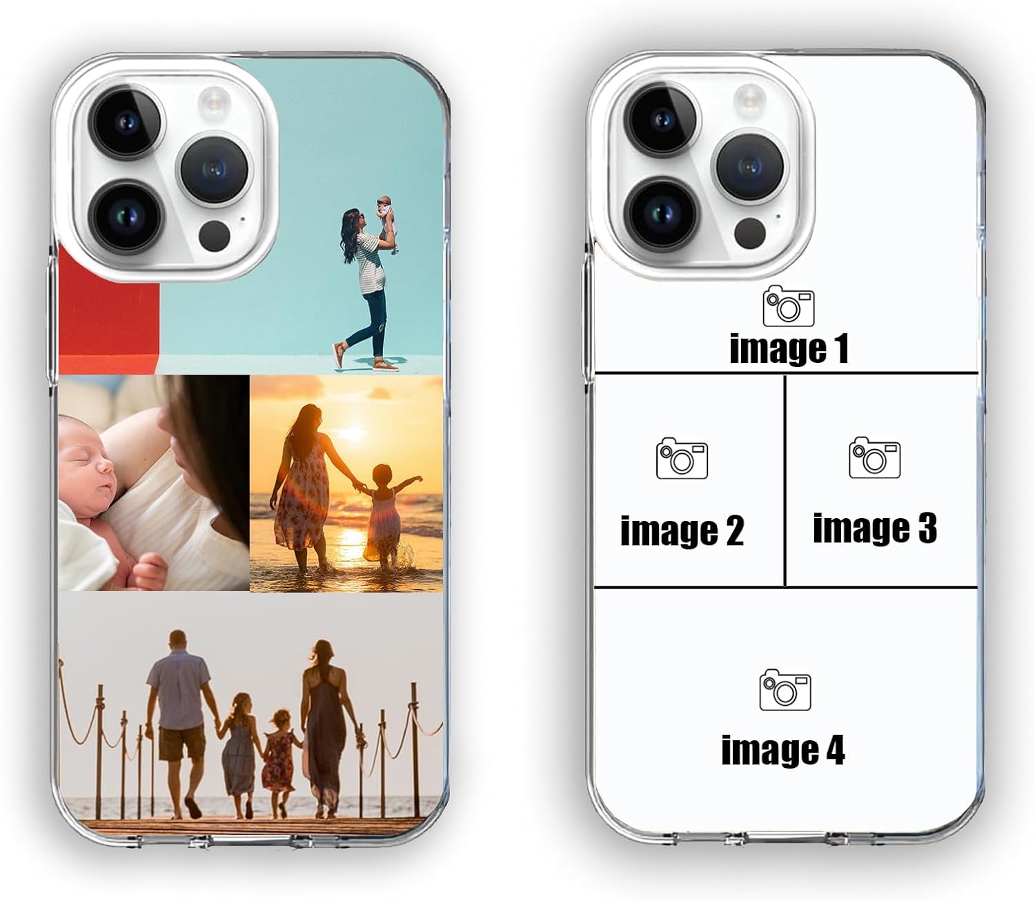 Personalised Custom For iPhone Case, 7 Photo Collage Polaroid Style ...
