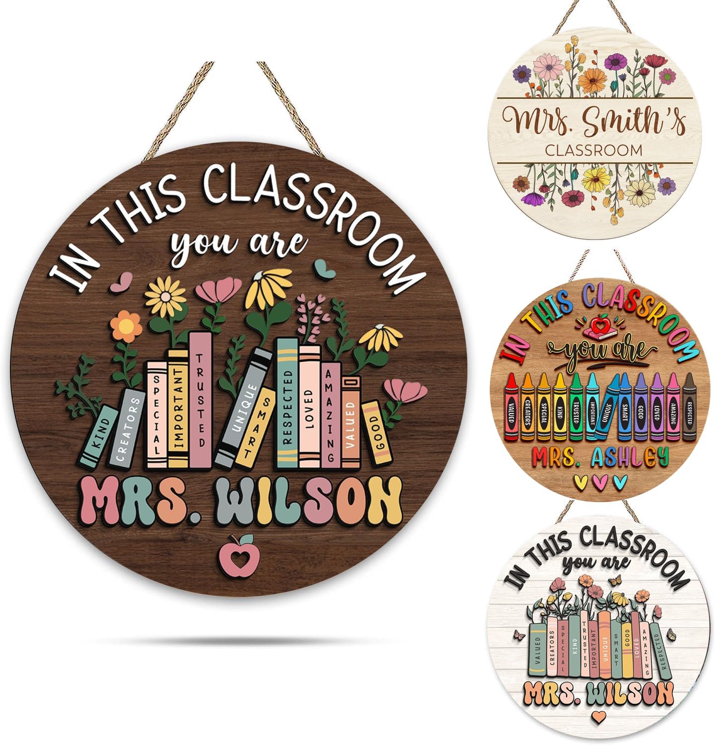 Amazon.com: Personalized Teacher Door Sign, Classroom Welcome Sign ...