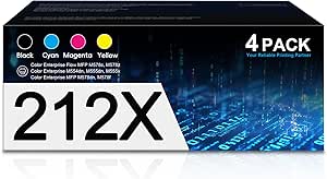212X High-Yield Toner Cartridges 4 Pack Replacement for HP 212X W2120X ...