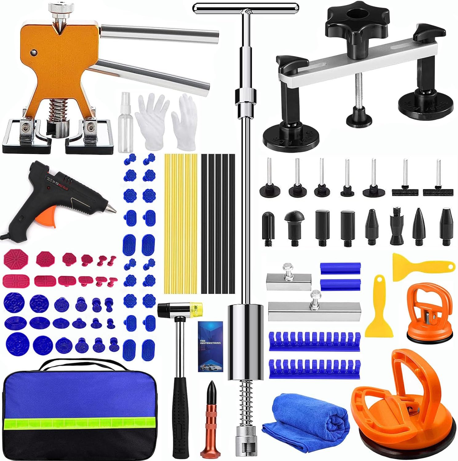97 Pcs Car Repair Kit,Car Dent Repair Kit with Golden Lifter,Glue Gun ...