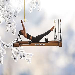Amazon.com: Custom Pilates Christmas Ornament, Yoga and Weightlifting ...