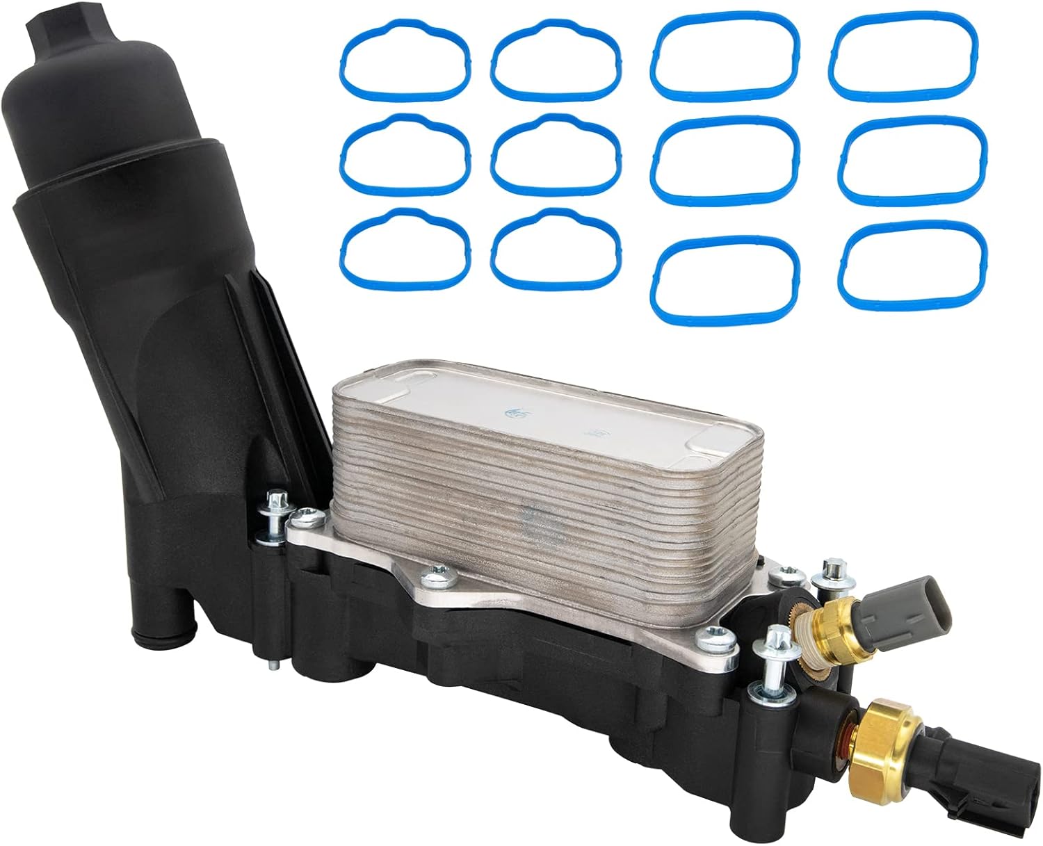 Amazon.com: Engine Oil Cooler and Oil Filter Housing Adapter Assembly ...