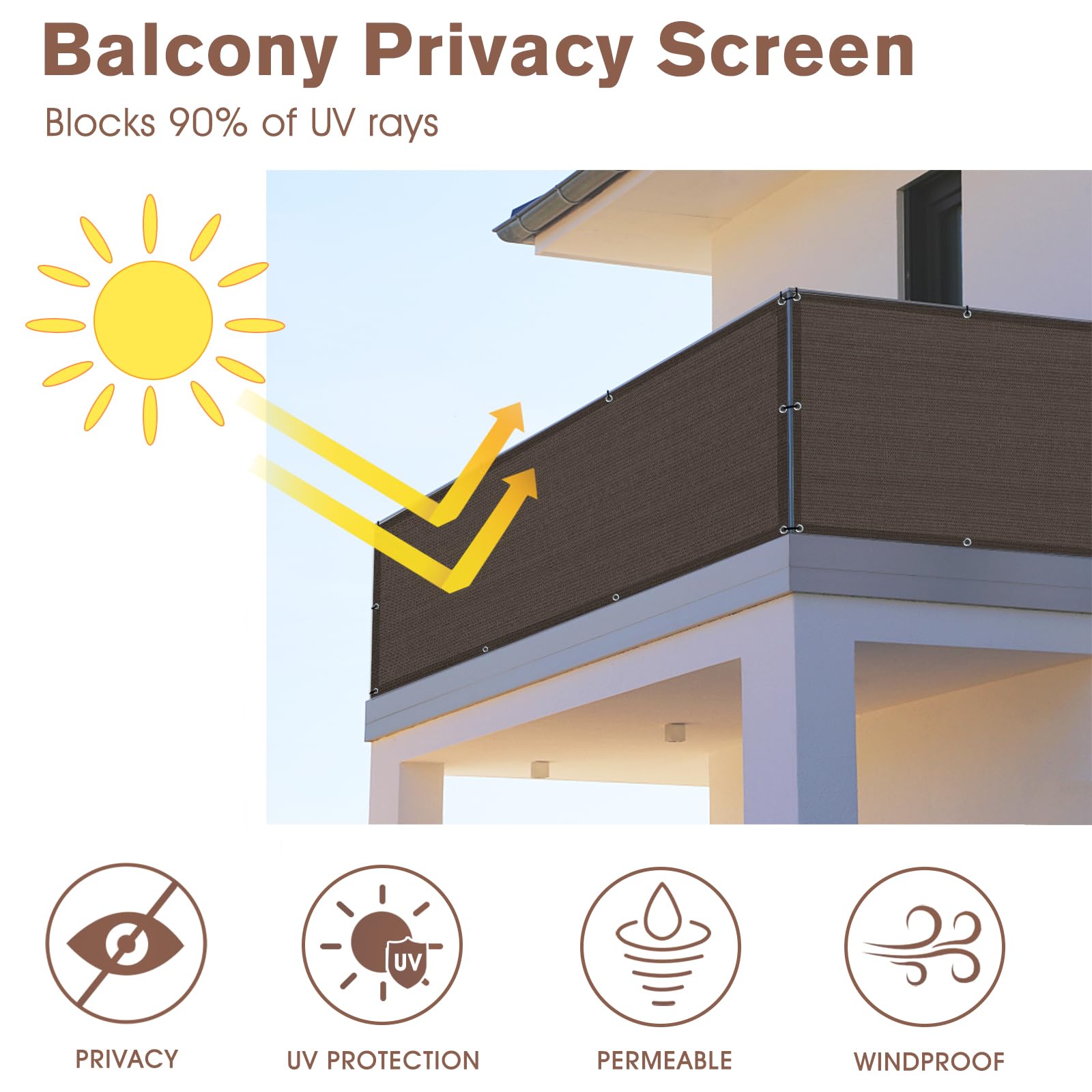 Snapklik.com : 3x10 Chocolate Balcony Privacy Screen Fence, Apartments ...