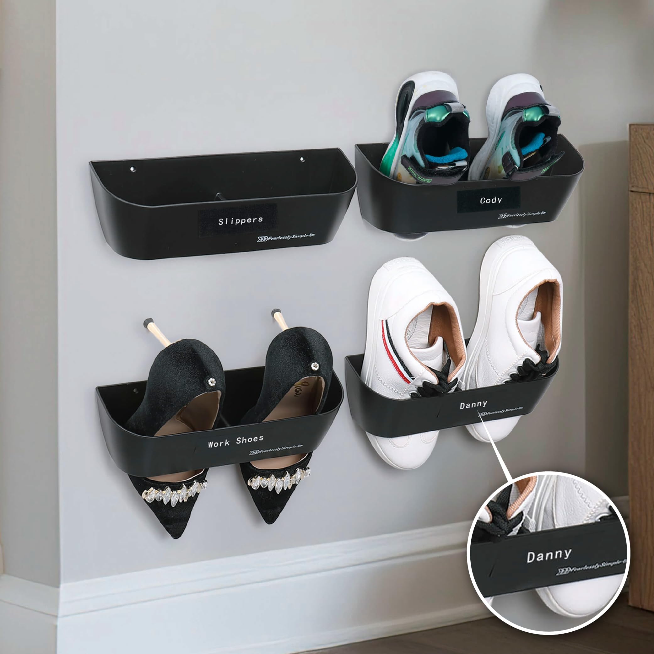 Amazon.com: mDesign Modern Metal Shoe Organizer Display & Storage Shelf ...