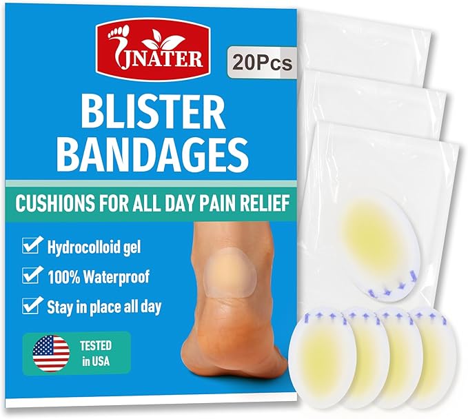Blister Bandages for Feet (20PCS), Hydrocolloid Bandages, Ultra-Thin ...