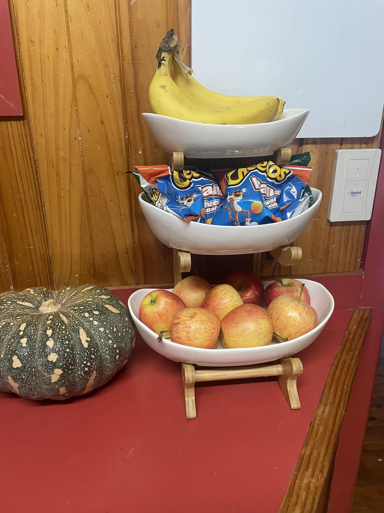 Tier Ceramic Fruit Bowl, 2 Tier/3 Fruit Ceramic Basket with Stand for ...