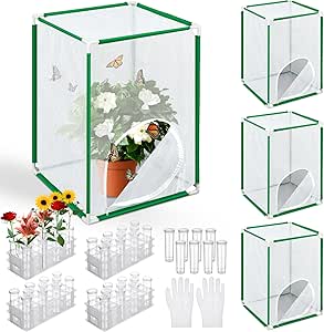 Amazon.com: Domensi 4 Pcs Butterfly Habitat Butterfly Enclosure Net ...