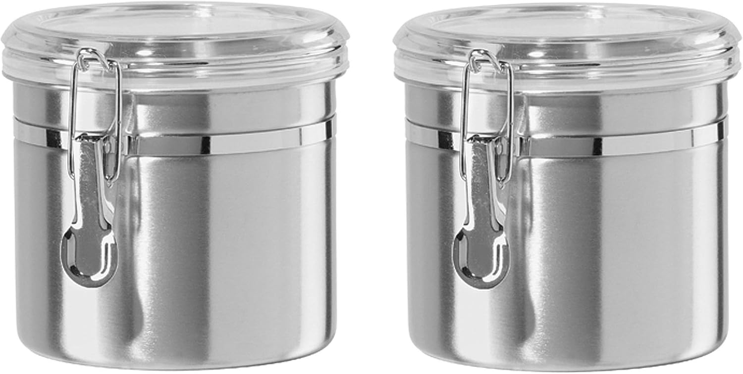 Amazon.com: Oggi 36-Ounce Stainless Steel Canisters with Airtight See ...