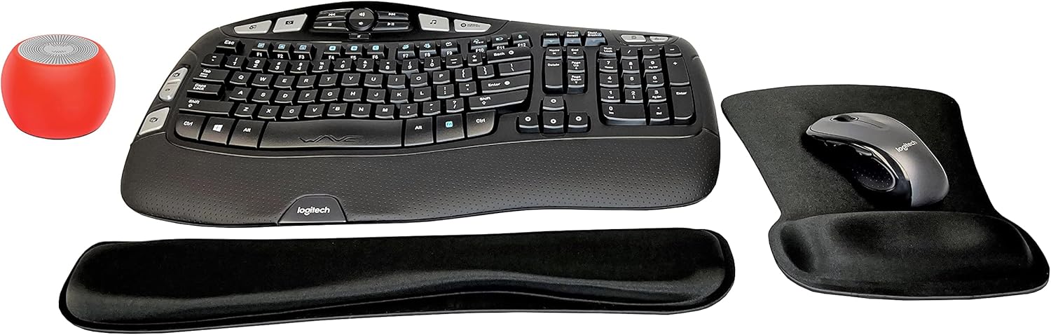 Amazon.com: Logitech MK550 Comfort Wave Wireless Keyboard & Mouse Combo ...