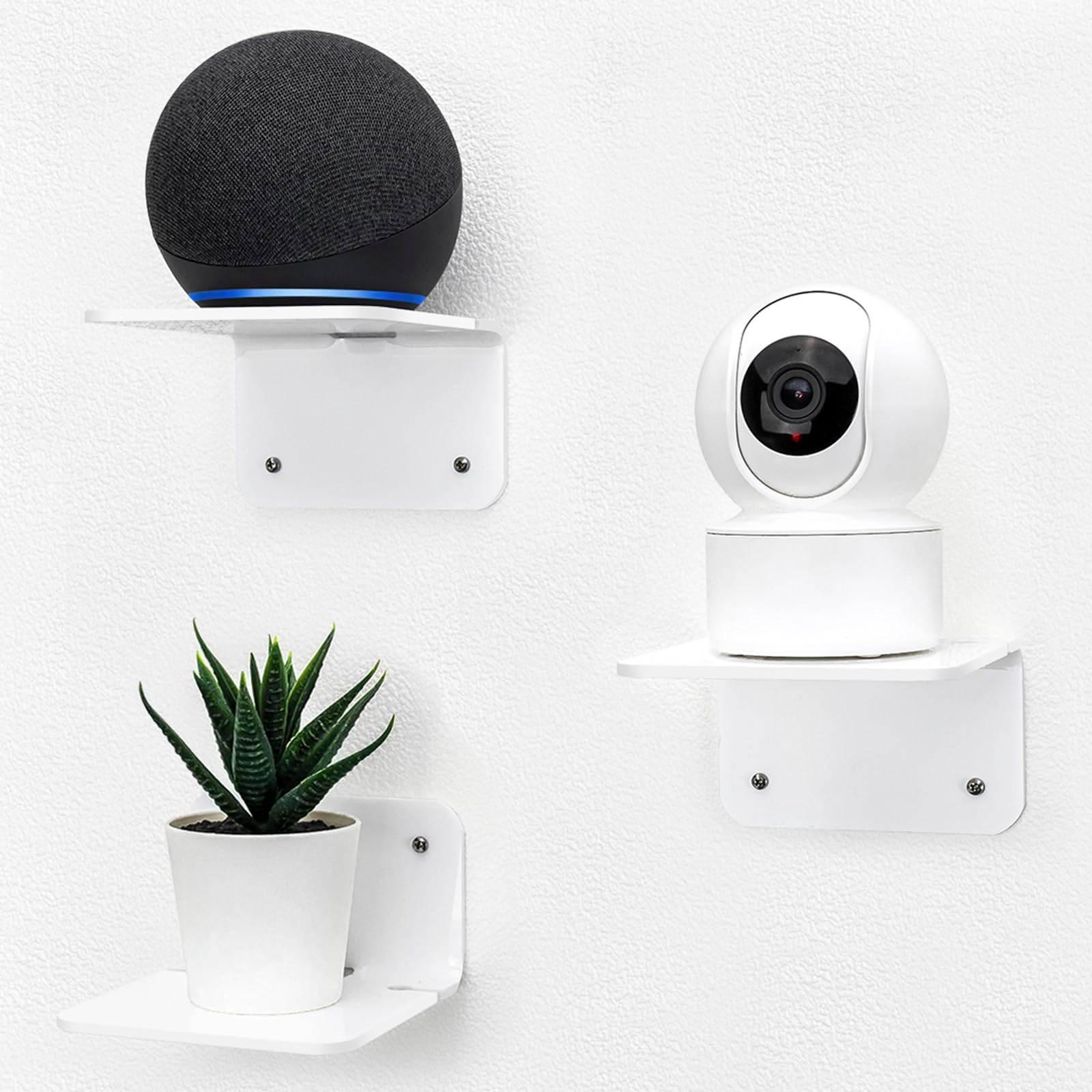 Amazon.com: Forzacx Small Wall Shelf Set of 3 - Damage Free Adhesive ...