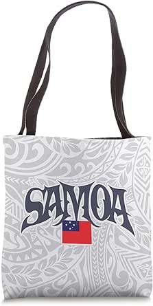 Amazon.com: Samoa Flag | Samoan Polynesian Tribal Islander White Tote ...
